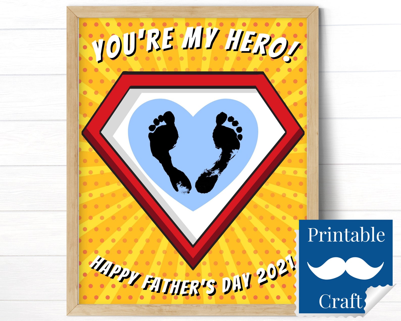 Superhero Dad Fathers Day Gift from Kids Preschool Hand Print | Etsy