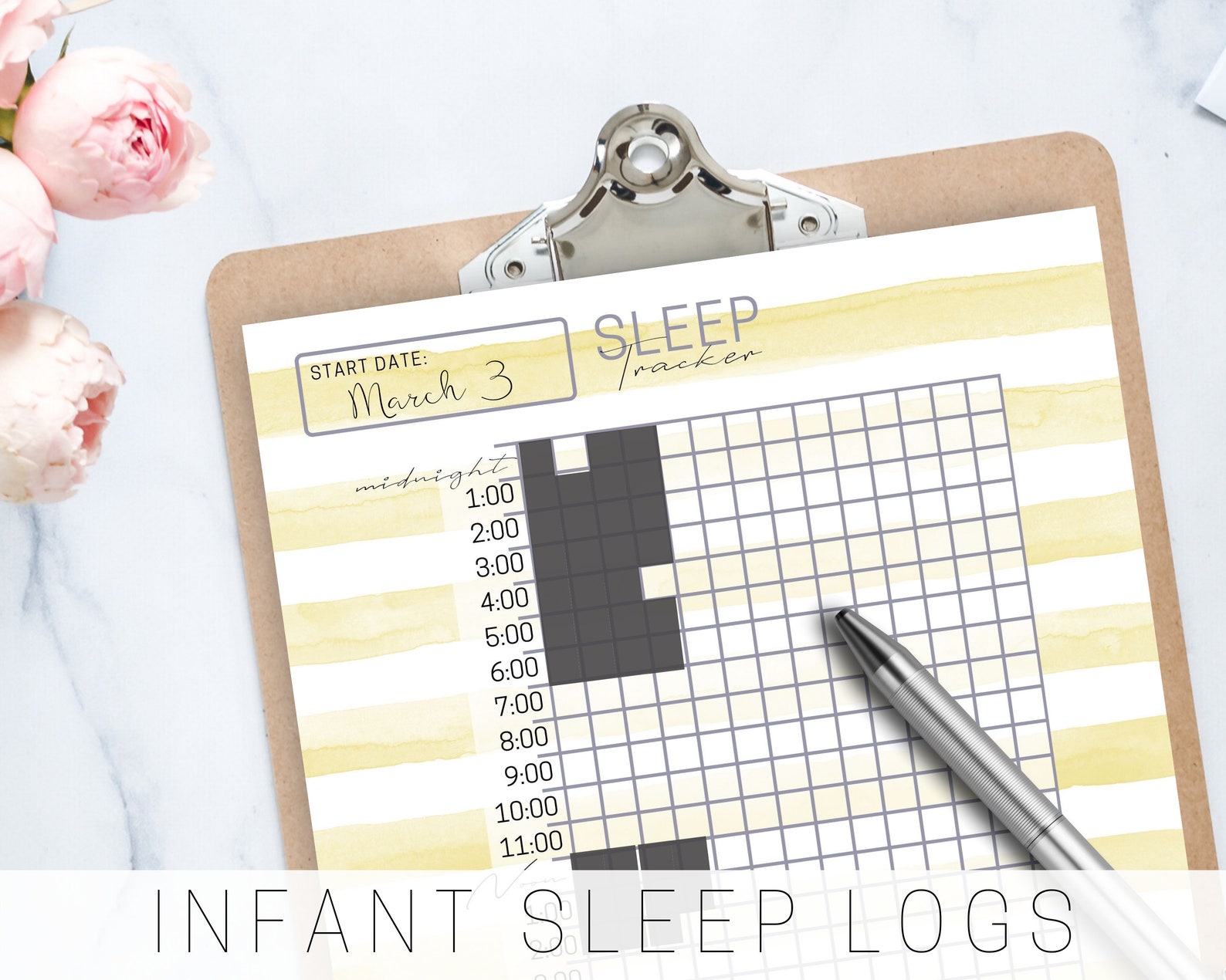 Sleep Tracker Printable Planner Pages 24 Hour Sleep Log for - Etsy