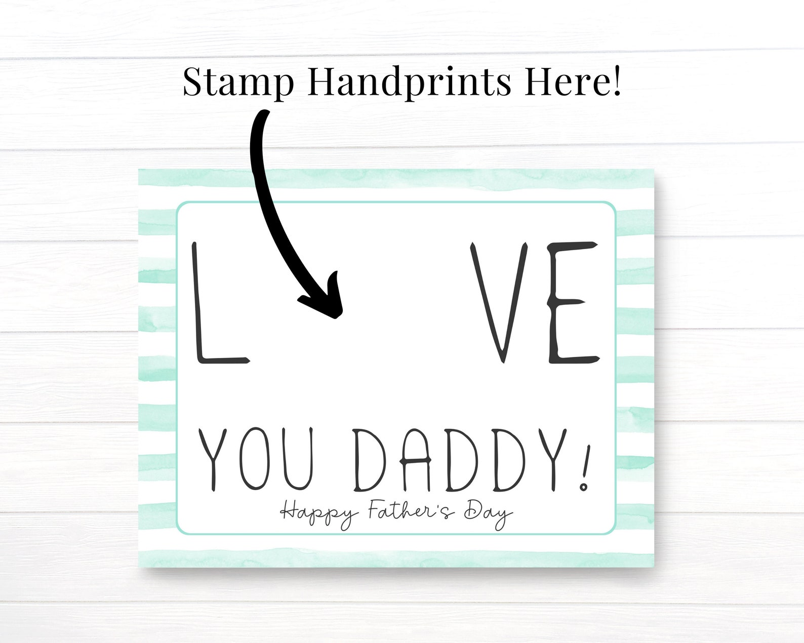 Fathers Day Gift From Toddler, Printable Handprint Card, Love You Daddy ...