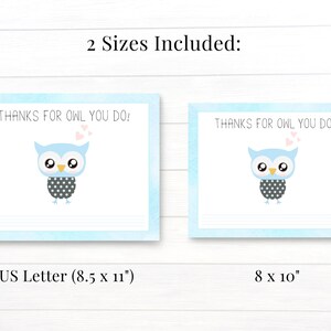 Thank You Card Template, Owl Handprint Art, Teacher Gifts Personalized ...