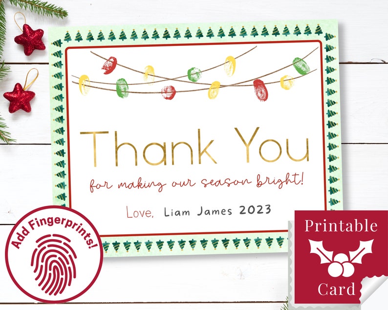 Christmas Thank You Cards for Teachers Christmas Lights - Etsy