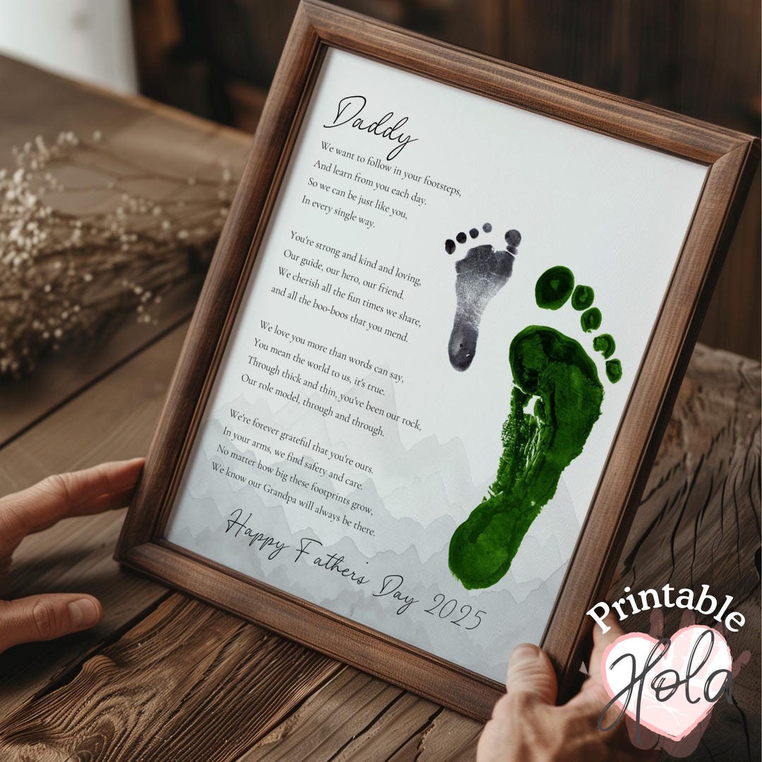 Father's Day Footprint Gift for Daddy From Kids or Baby, Fathers Day ...