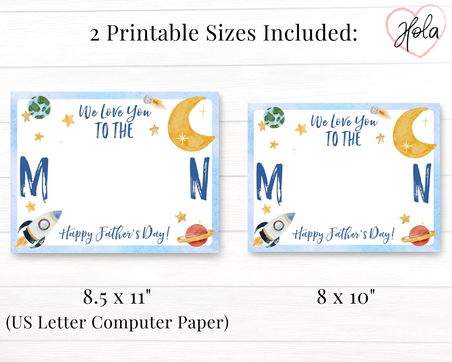 Love You to the Moon Printable Card, Father Day Handprint Art for ...