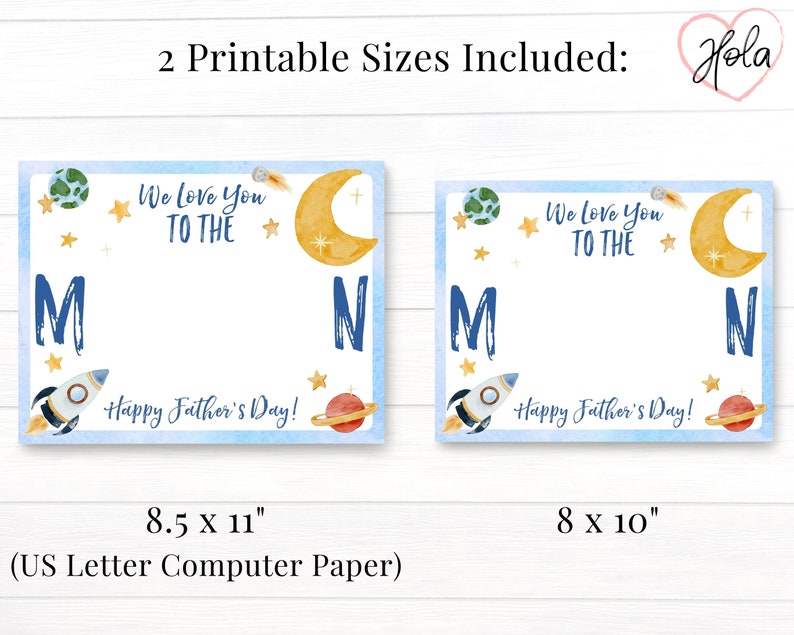 Love You to the Moon Printable Card, Father Day Handprint Art for ...