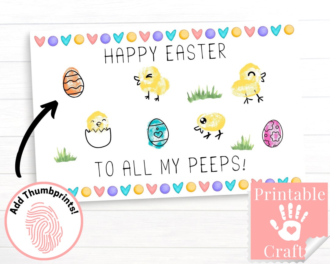 Thumbprint Art Printable for Easter, Fine Motor Toddler Activity ...