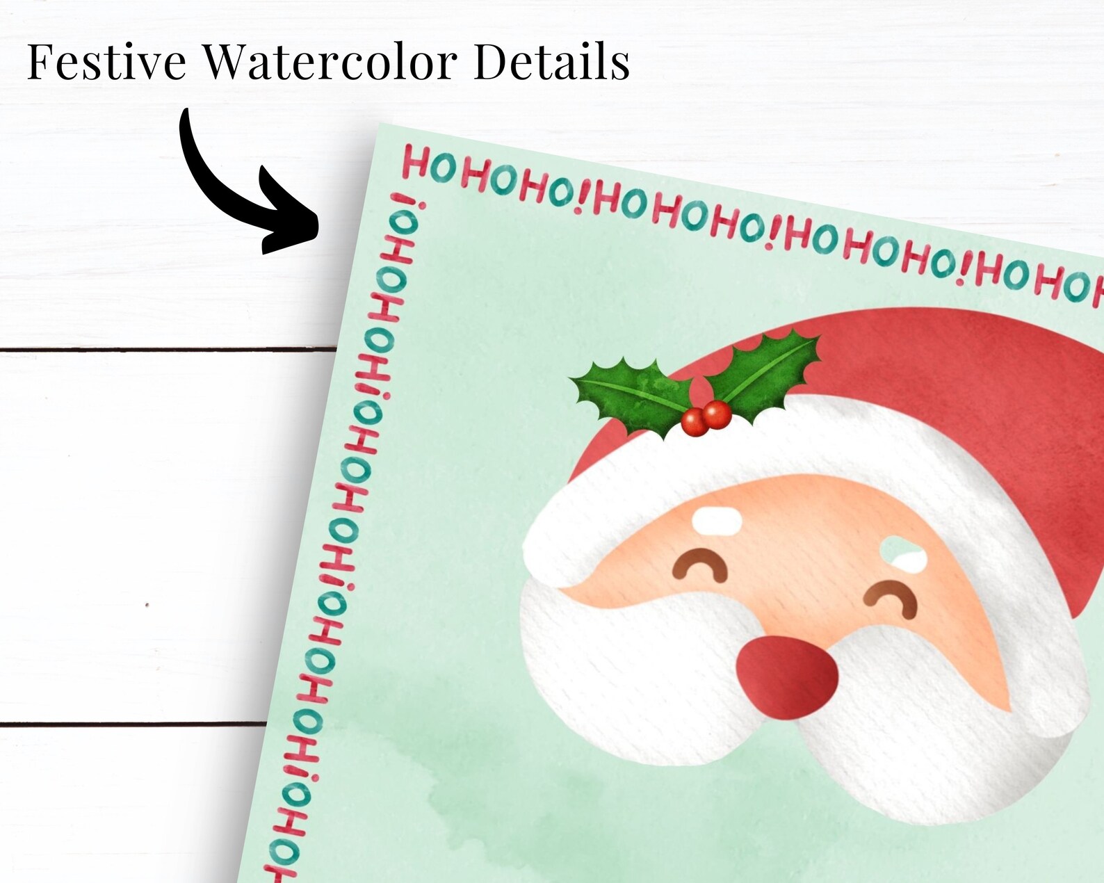 Printable Christmas Cards Santa Handprint Craft Holiday | Etsy