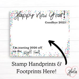 Kids New Years Cards Set, Handprint Art for New Years Eve 2024, Easy ...