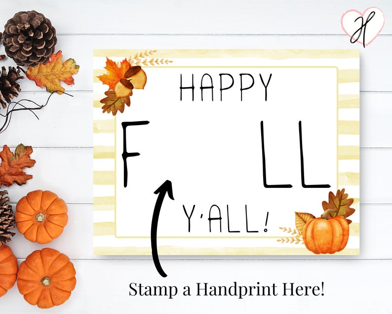 Happy Fall Yall Handprint, Fall Crafts for Kids, Preschool and Daycare ...