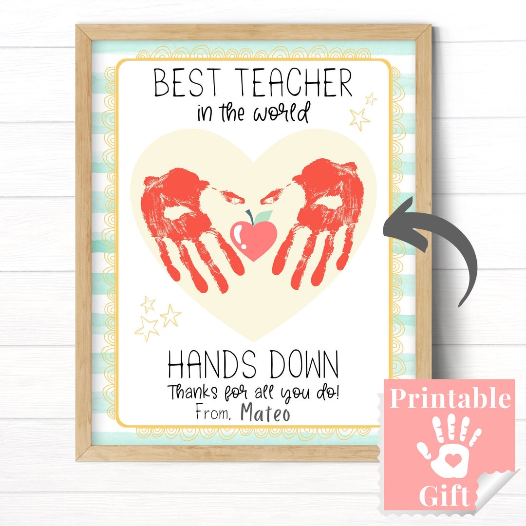 Best Teacher Hands Down Certificate, End of Year Teacher Gifts ...