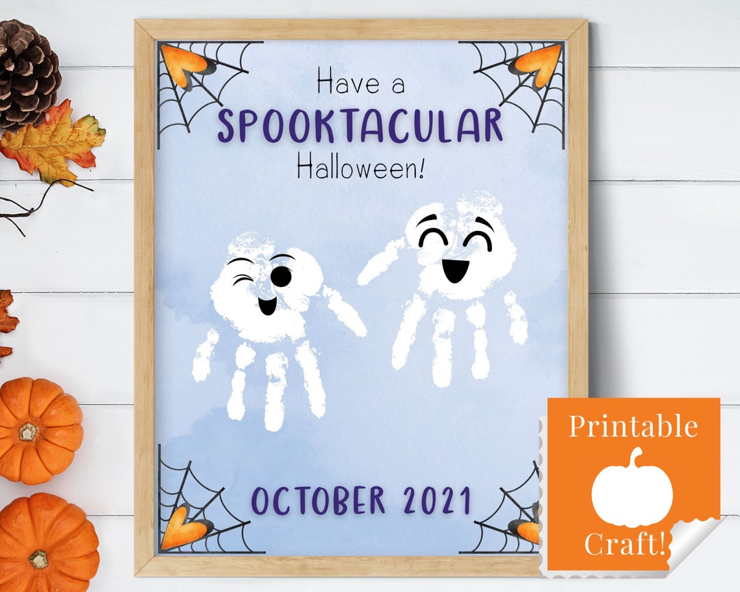 Ghost Halloween Printable, Handprint or Footprint Art, Preschool ...