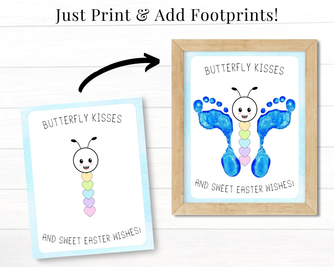 Spring and Easter Crafts for Kids Preschool Footprint Art - Etsy