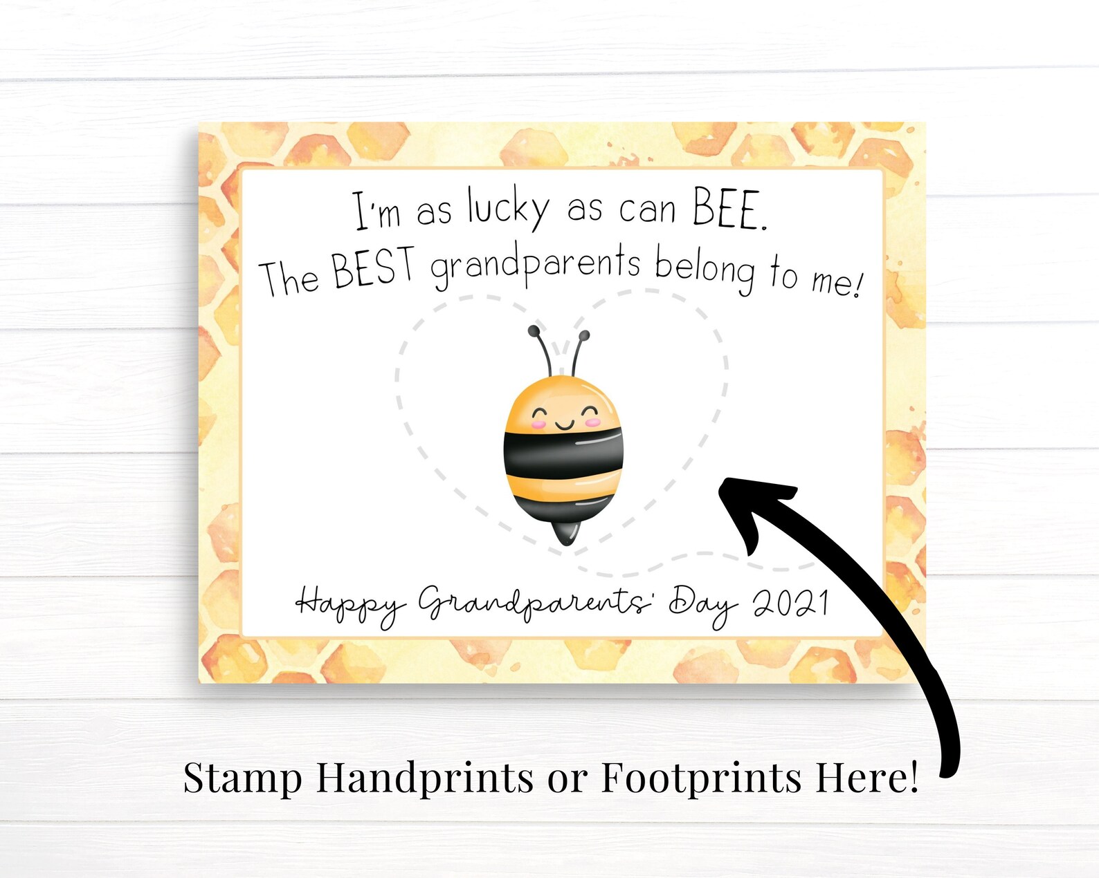 Grandparents Day Personalized Card Printable Gift Handprint | Etsy