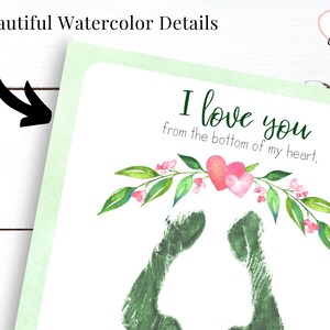 1st Christmas Card, Printable Footprint Art Craft From Newborn Baby to ...