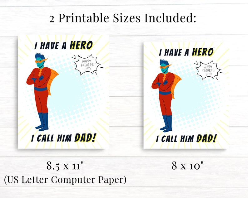 Father's Day Gift From Son Super Dad Hero Card Superhero - Etsy