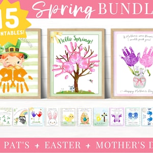 Preschool Hands on Art Activities Set for Spring, Handprint Crafts for ...