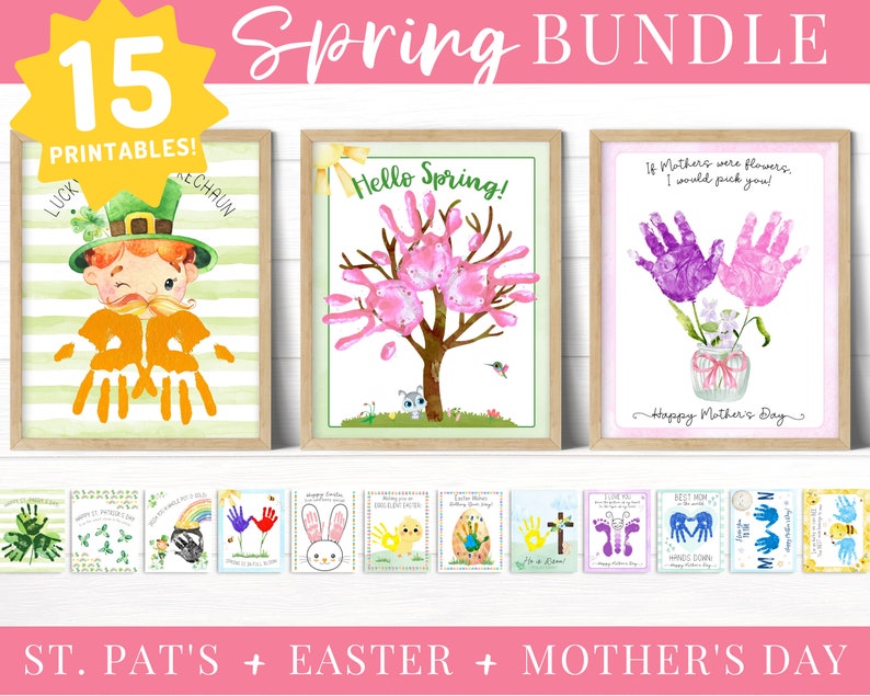 Preschool Hands on Art Activities Set for Spring Handprint - Etsy