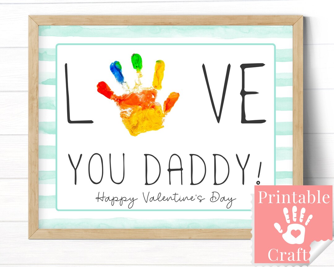 Valentines Day Gift for Husband and Dad From Baby, Printable Handprint ...