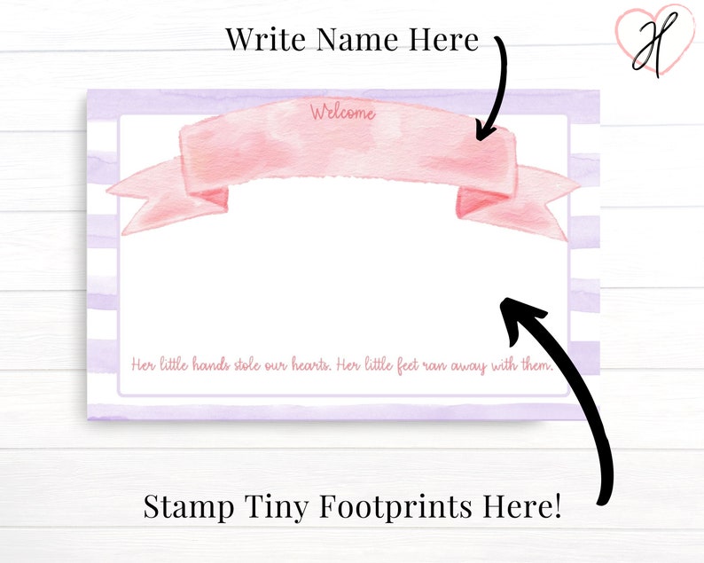 NICU Name Signs for Baby Girl Hospital Crib, Printable Footprint Craft ...