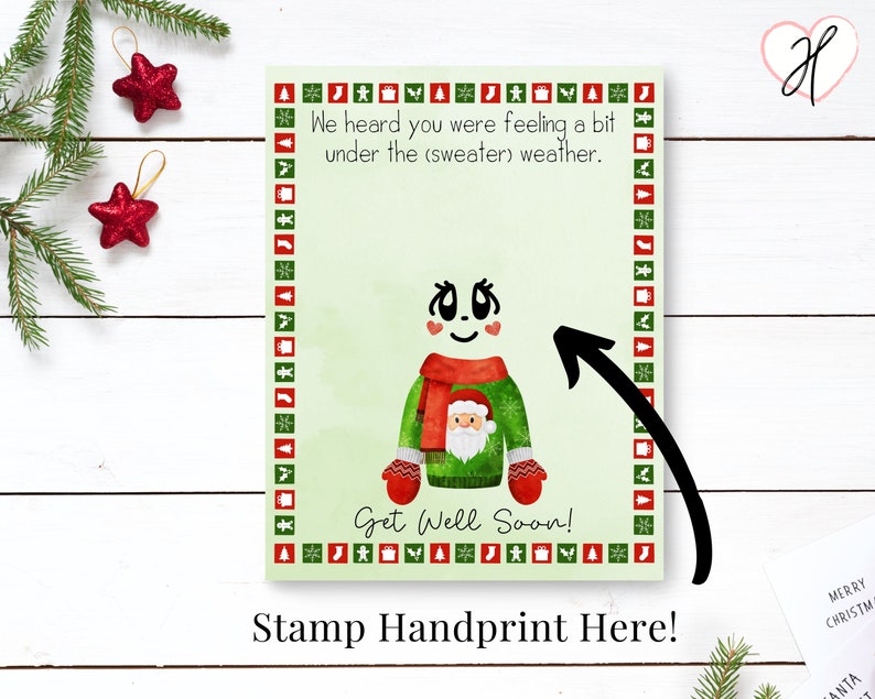 Christmas Get Well Soon Card From Kids, Funny Elf Sweater Weather ...