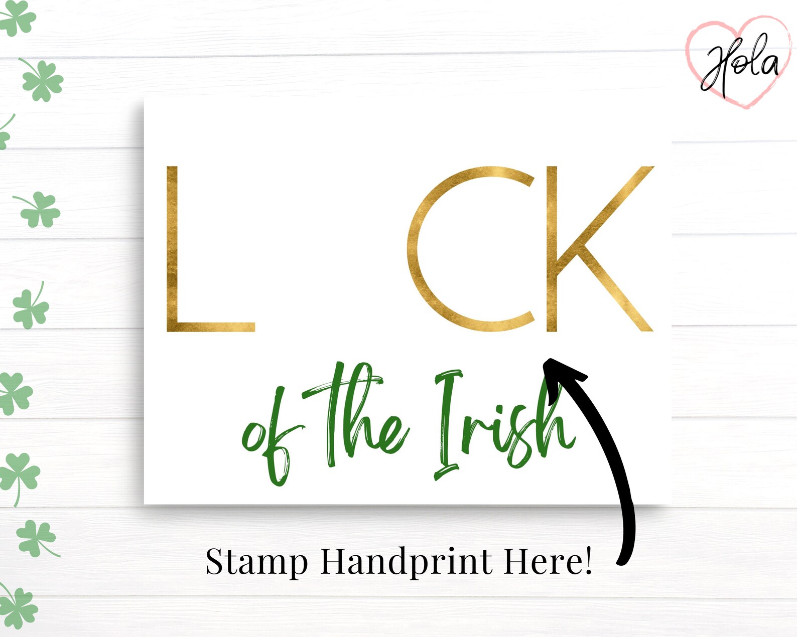 Printable St Patricks Day Signs Luck of the Irish Handprint - Etsy