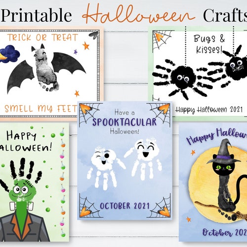 Halloween Handprint Craft DIY Craft for Kids Art Halloween - Etsy