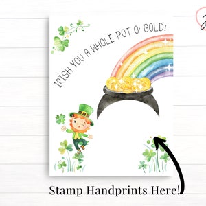 Pot of Gold Rainbow Handprint Art for St. Patrick's Day, Preschool ...