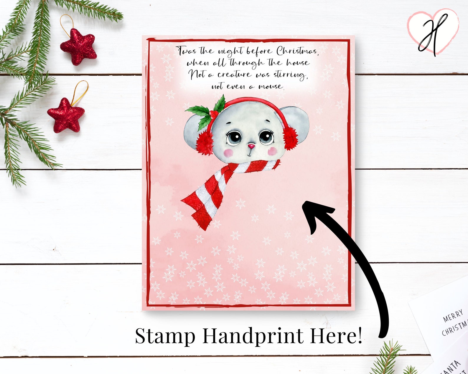 Night Before Christmas Mouse Handprint Craft for Kids Cute - Etsy