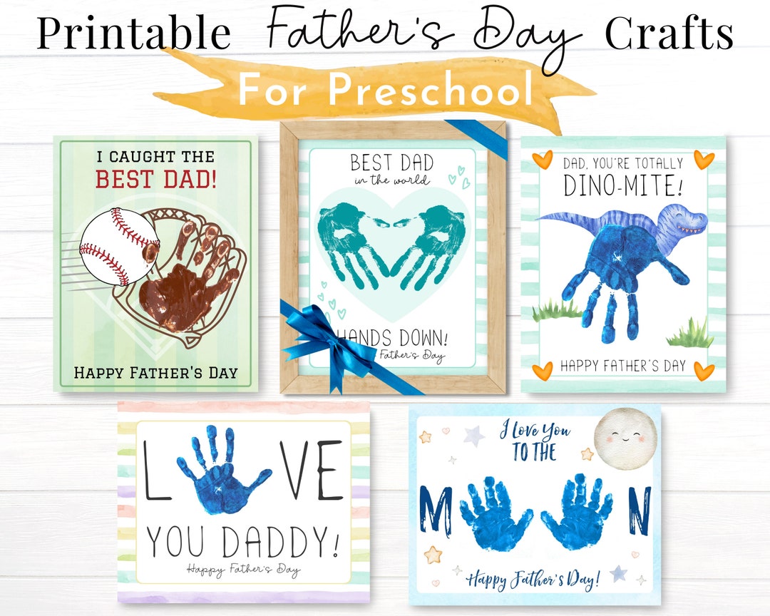 Preschool Fathers Day Printables, Gifts for Pre K Dads, Card Crafts for ...