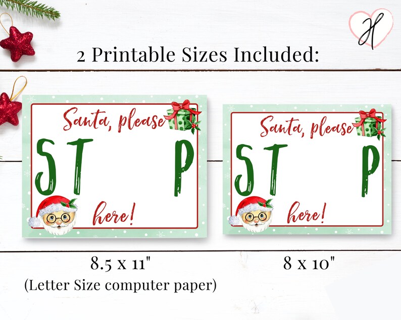 Christmas Craft for Kids Santa Please Stop Here Sign - Etsy