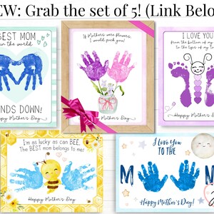 Happy Mother's Day Printable Handprint Card, Love You Mom, Easy DIY ...