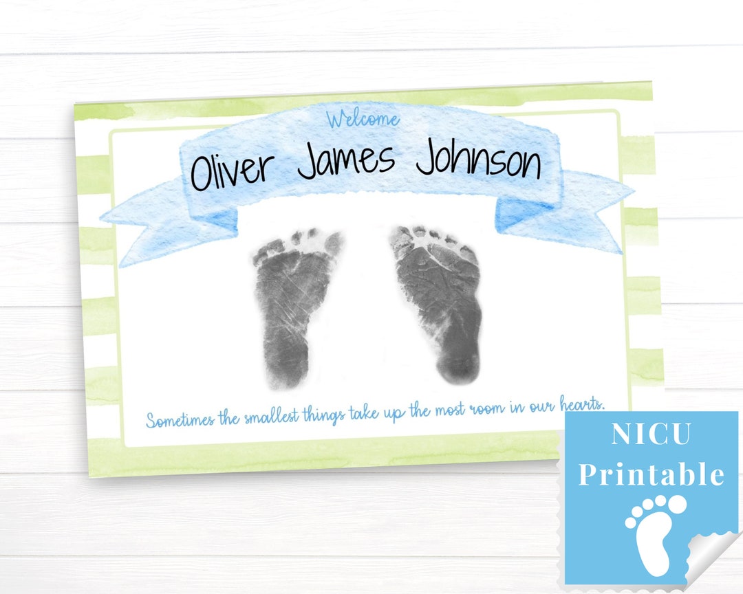 NICU Name Cards for Baby Boy Crib, Keepsake for Mom and Dad, Baby ...