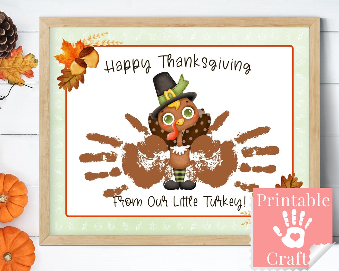 Turkey Handprint Craft, Thanksgiving Art Activity for Preschool Kids ...
