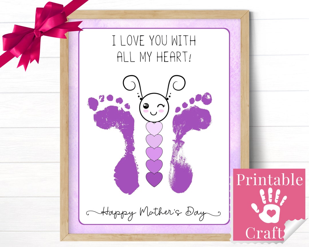 Mother’s Day Gift for Mom From Daughter, Toddler Footprint Art, Prek ...