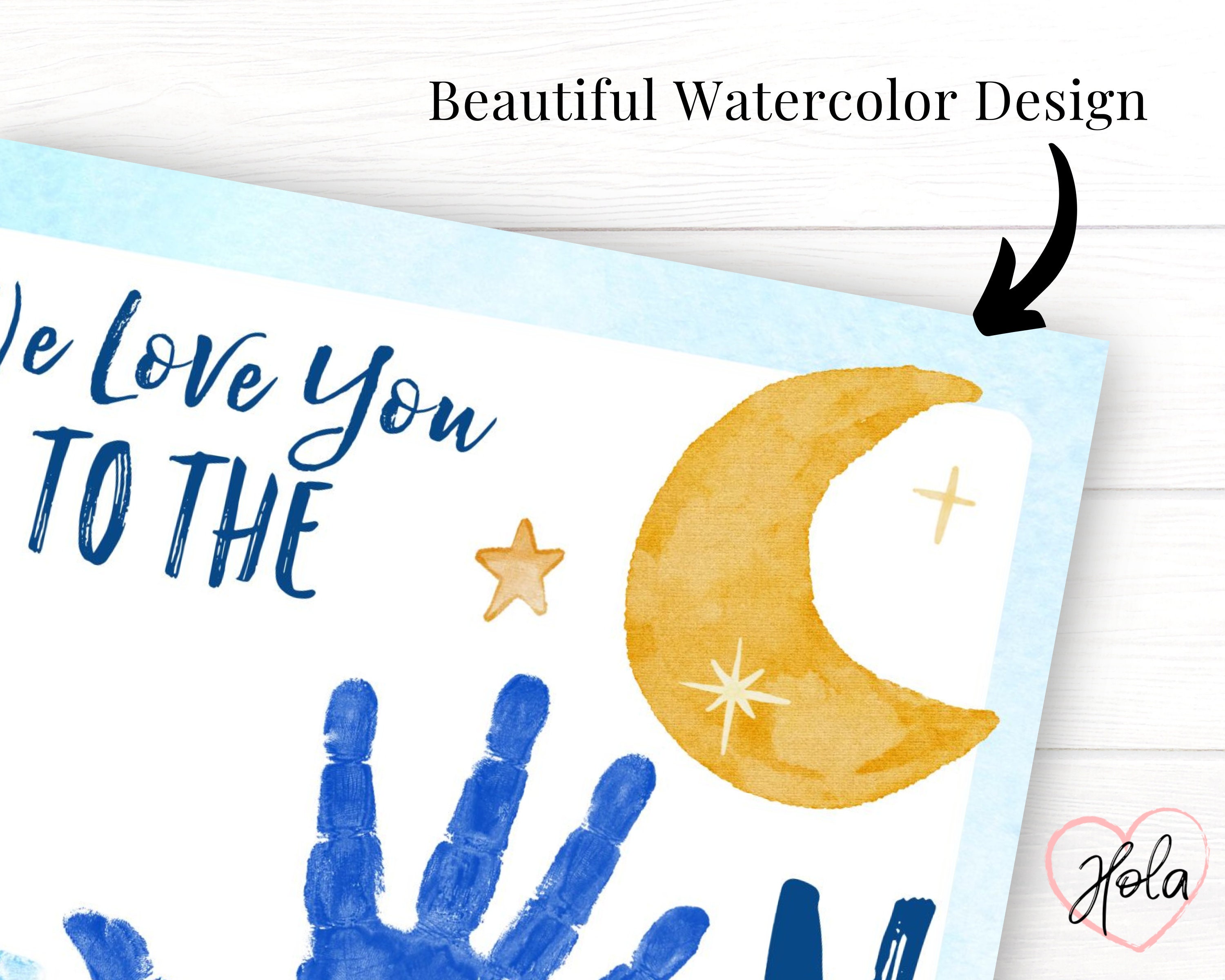 We Love You to the Moon, Mothers Day Card Printable, Personalized Gift ...