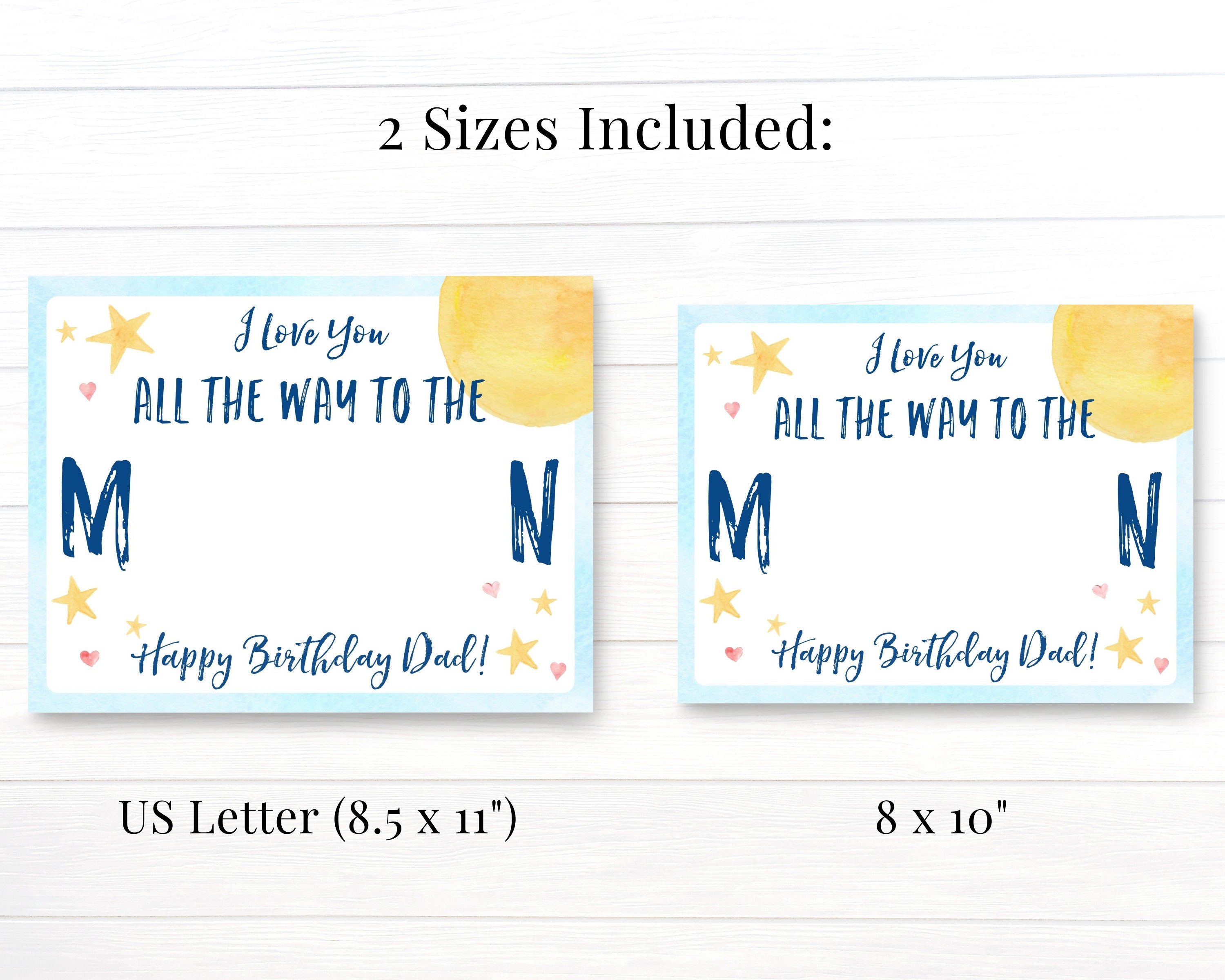 I Love You to the Moon Birthday Card for Dad From Kid - Etsy Canada