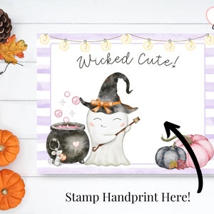 Halloween DIY Toddler Craft, Wicked Cute Handprint Art Printable, Witch ...