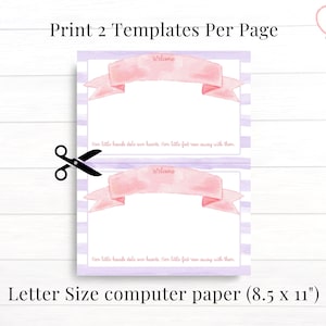 NICU Name Signs for Baby Girl Hospital Crib, Printable Footprint Craft ...