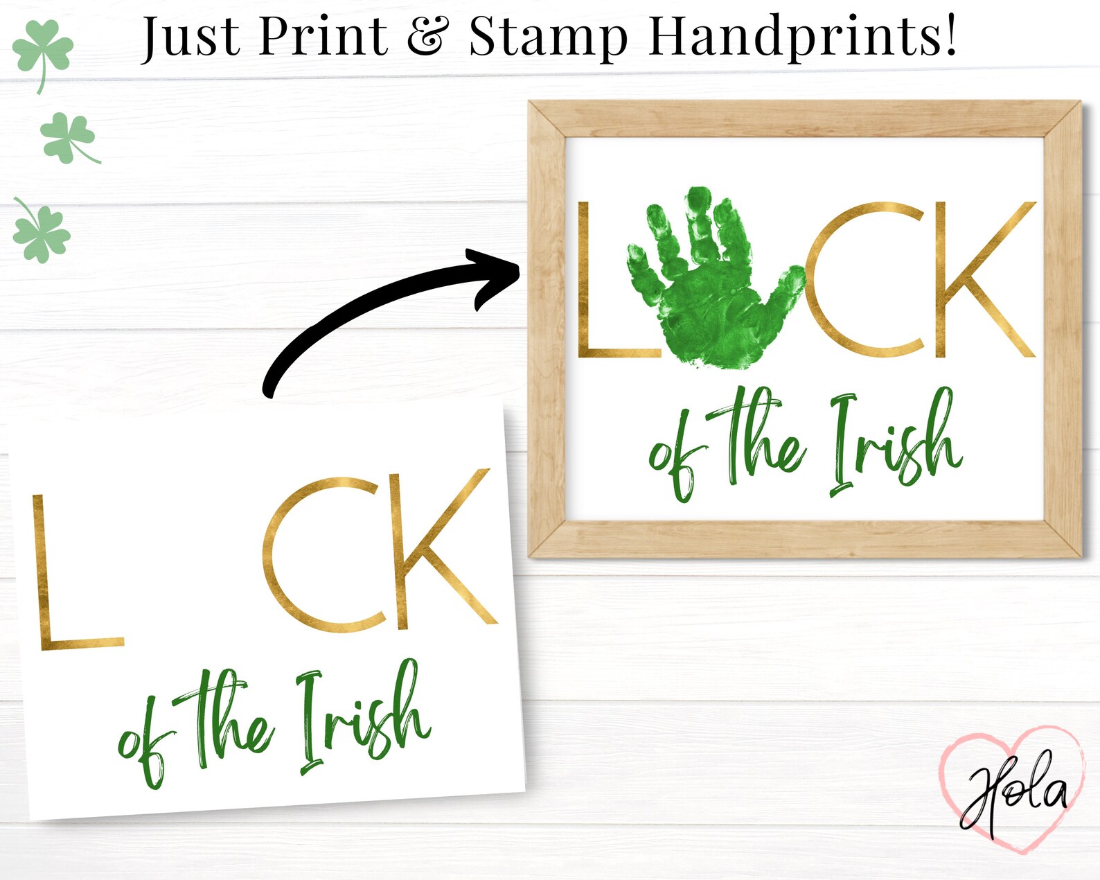Printable St Patricks Day Signs Luck of the Irish Handprint - Etsy
