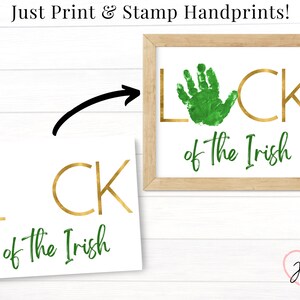 Printable St Patricks Day Signs, Luck of the Irish Handprint Craft, DIY ...
