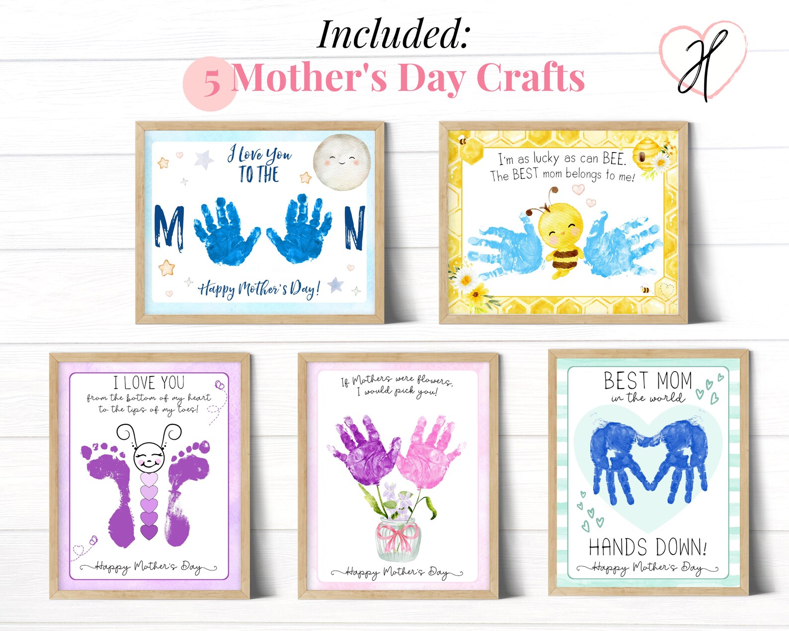 Preschool Hands on Art Activities Set for Spring, Handprint Crafts for ...