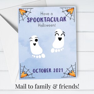 Ghost Halloween Printable, Handprint or Footprint Art, Preschool ...
