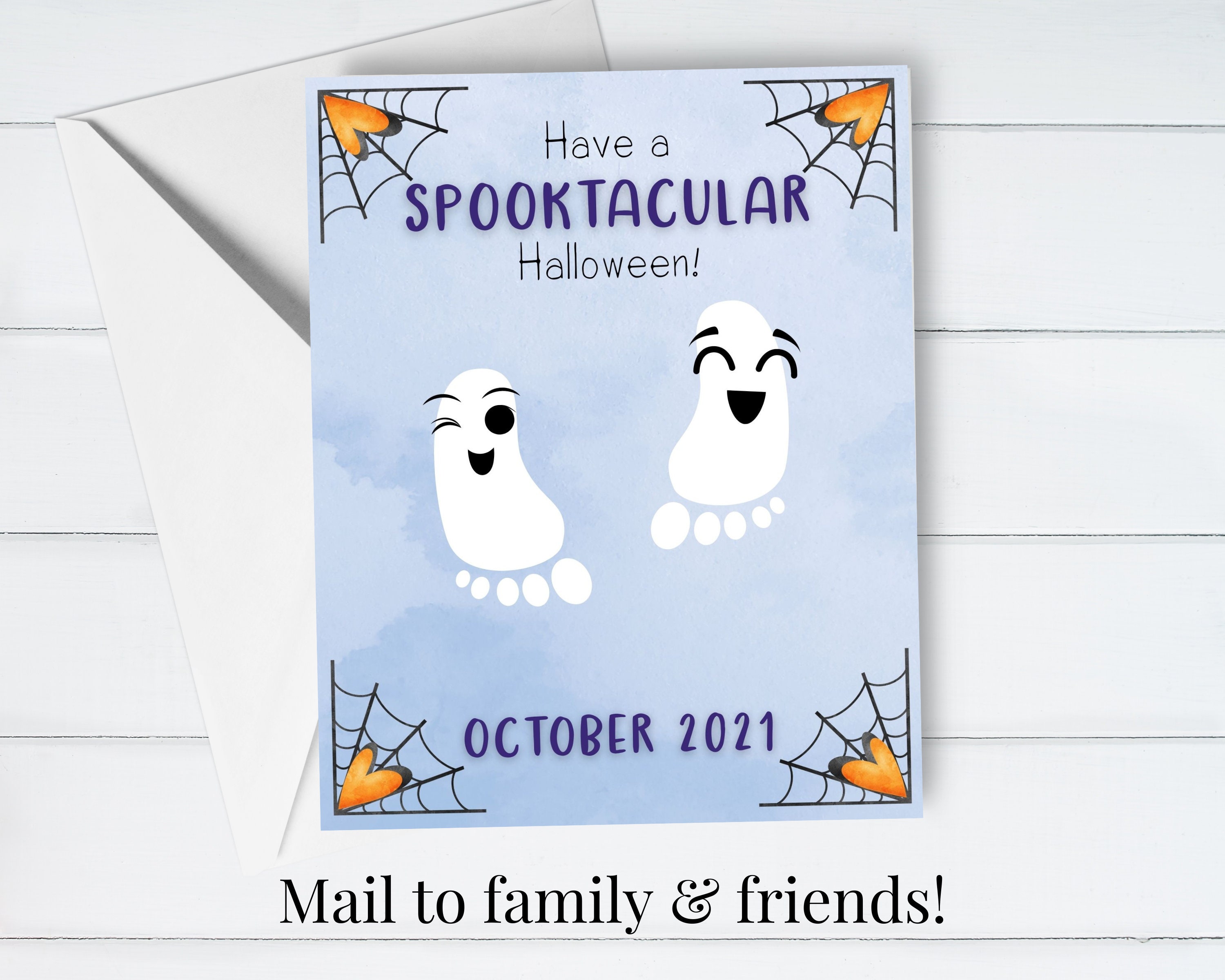 Ghost Halloween Printable Handprint or Footprint Art | Etsy