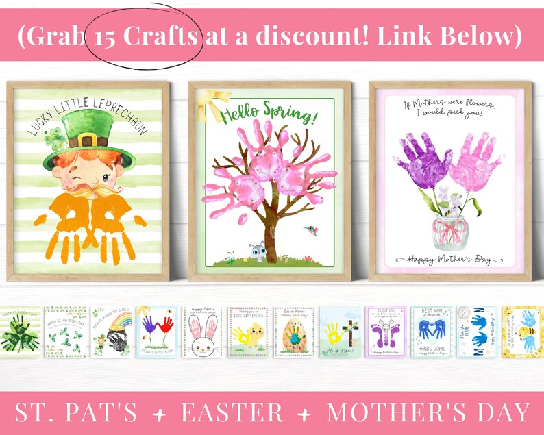 Babys First Easter, Printable Footprint Art, Keepsake Craft for Boy ...