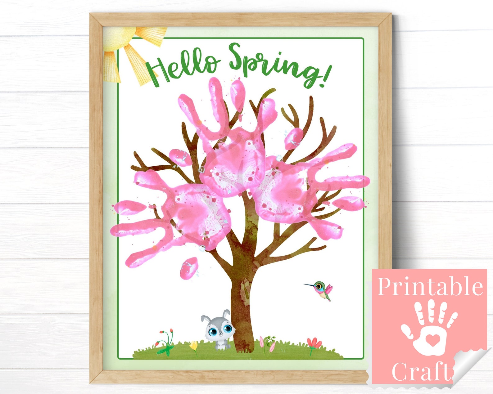 Hello Spring Printable for Kids, Preschool Class Handprint Craft ...