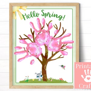 Hello Spring Printable for Kids, Preschool Class Handprint Craft ...