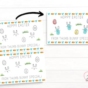 Easter Thumbprint Activity, Easter Sunday Cards for Grandparents, Hoppy ...