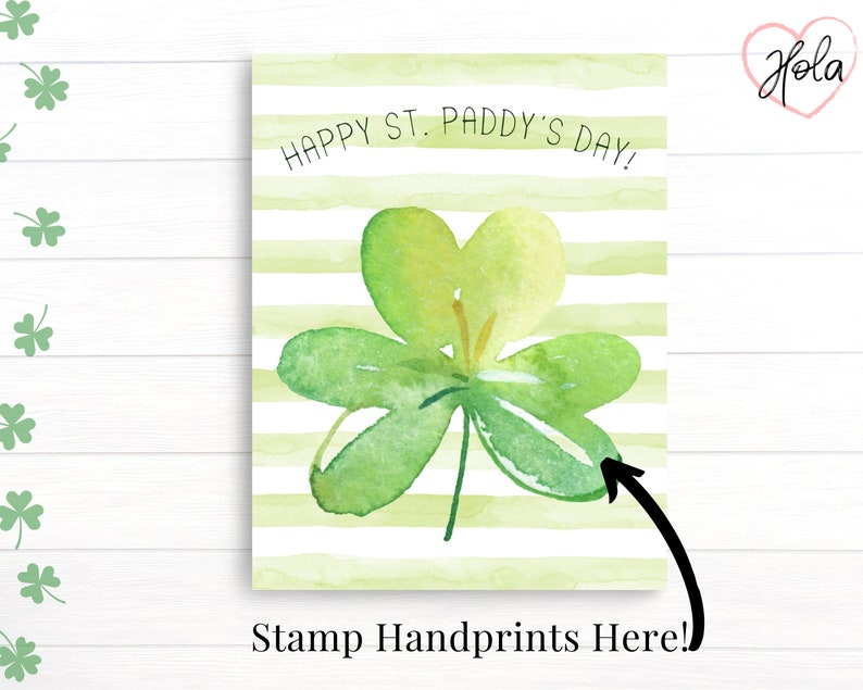 St Patricks Day Handprint Activity, March Craft for Kids, Green Clover ...