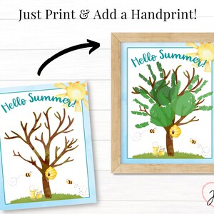 Summer Printable Activities for Kids, Season Tree Handprint Craft ...