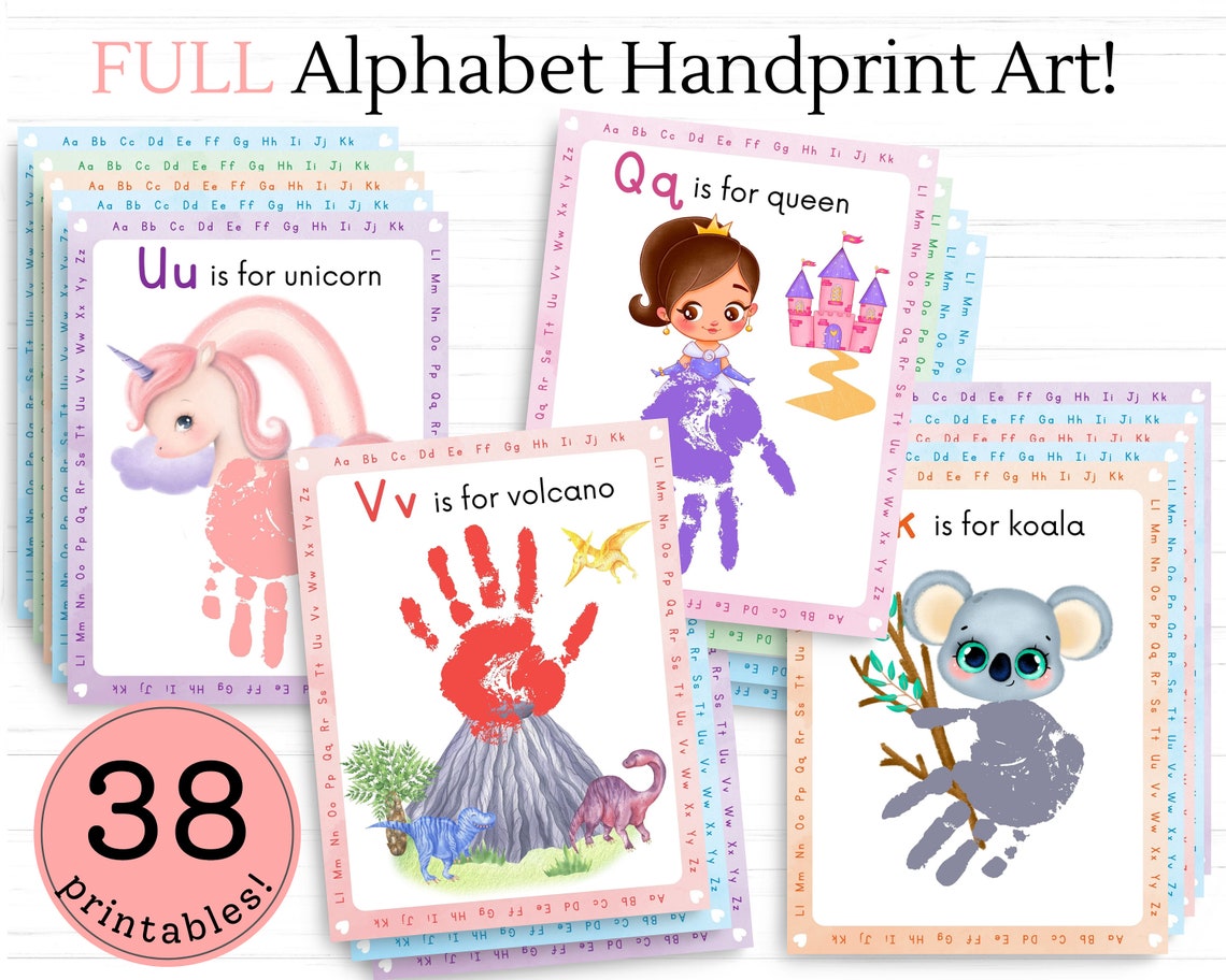 Handprint ABC Book Teaching Toddlers Letters Phonics - Etsy
