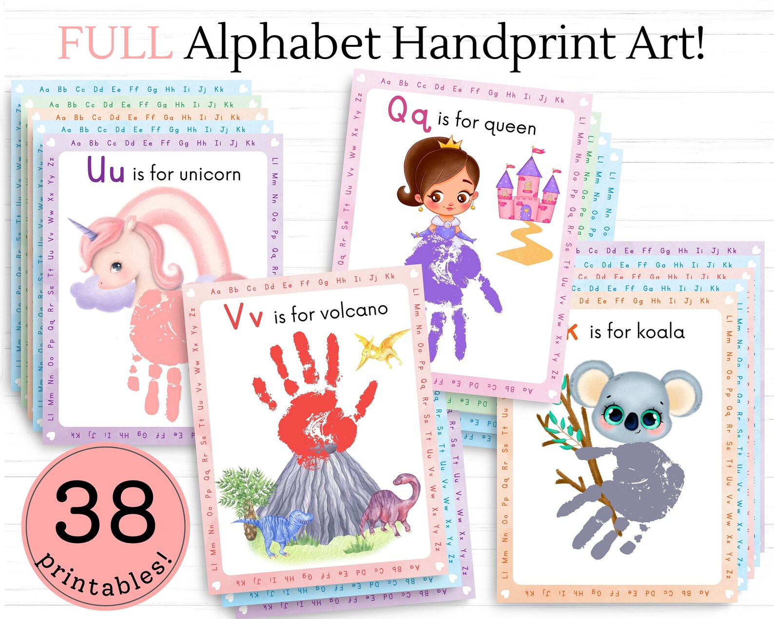 Handprint ABC Book, Teaching Toddlers Letters Phonics Activity ...